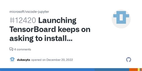 Launching TensorBoard Keeps On Asking To Install TensorBoard And