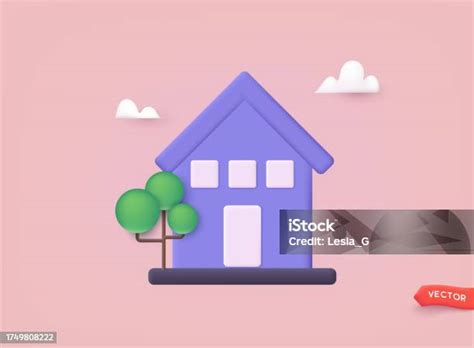 최소한의 집 상징 부동산 모기지 대출 개념 3d 벡터 일러스트레이션 가정용 장비에 대한 스톡 벡터 아트 및 기타 이미지