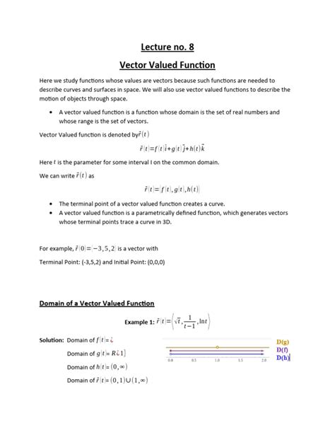 lec 8 domain of vector valued function pdf function mathematics