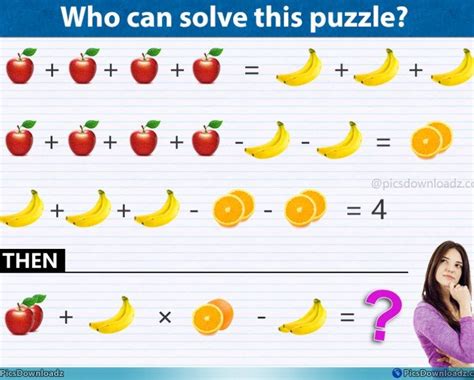 Apple Banana Orange Viral Fruits Math Puzzle Only For Genius Math