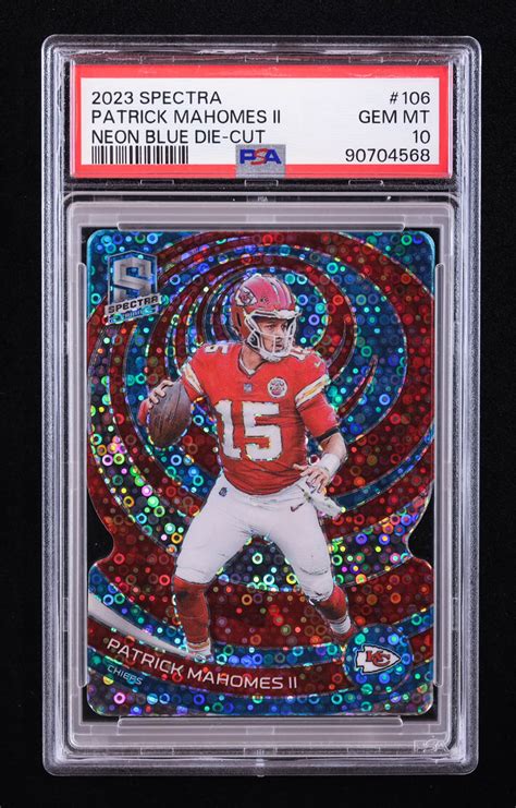 Patrick Mahomes Ii 2023 Panini Spectra Neon Blue Die Cut 106 0850