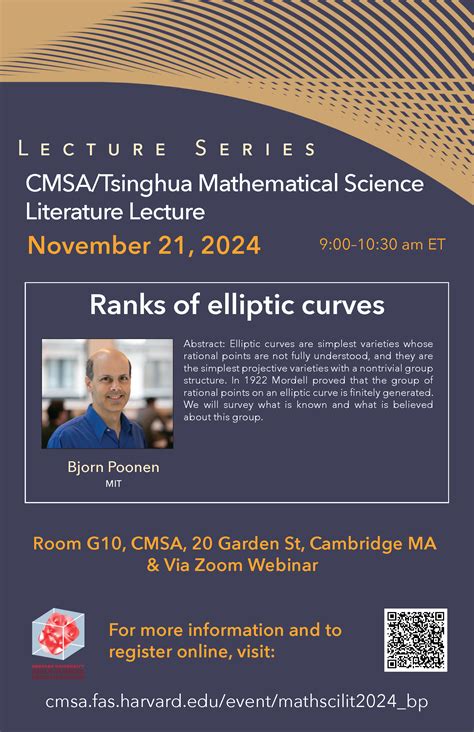 Cmsa Tsinghua Math Science Literature Lecture Bjorn Poonen Mit Cmsa