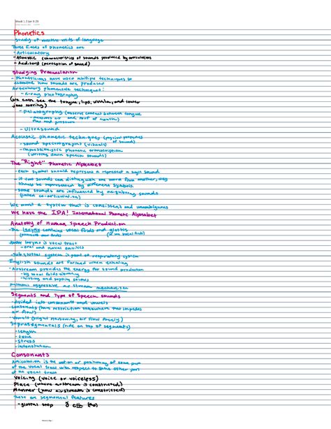 Phonetics Notes Week Jan Sunday January 8 2023 1137 Pm Phonetics