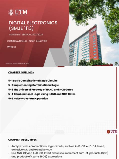 smje1113 week 8 combinational logic analysis r5 pdf logic gate
