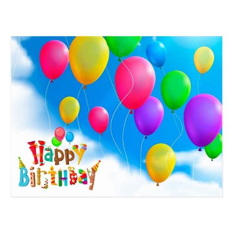 Happy Birthday Love Rainbow Balloons Postcard Zazzle Co Uk