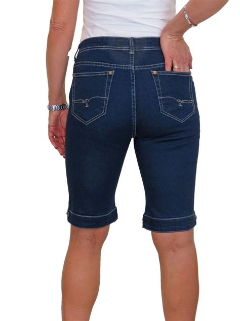 Womens Stretch Denim Bermuda Shorts