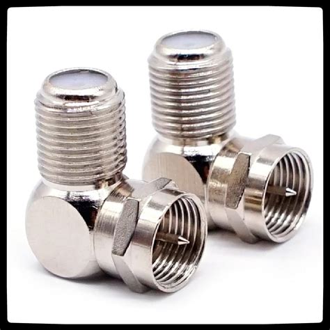10 Pack Right Angle F Type Adapters Screw On Male To Female 90 Degree