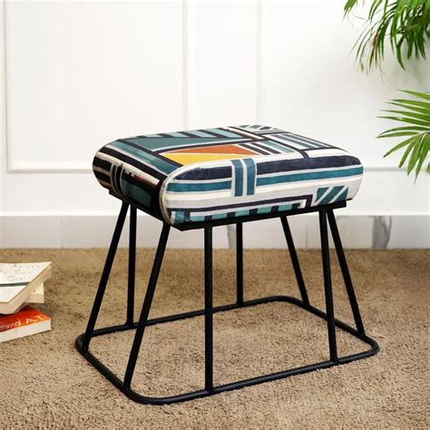 Geometric Patterned Fabric Mettalic Bar Stool At ₹ 2899 Piece Noida Id 2857164227562