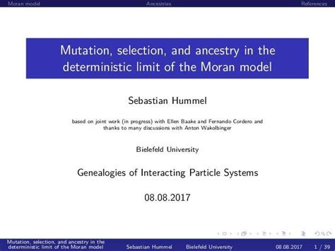 Pdf Mutation Selection And Ancestry In The Deterministic Limit Of