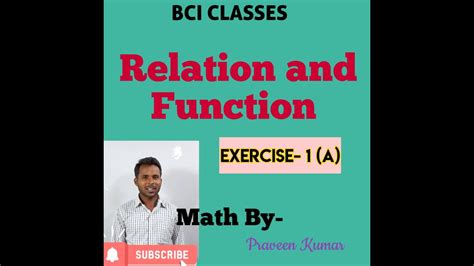 1 1 relation and function exercise 1 1a youtube