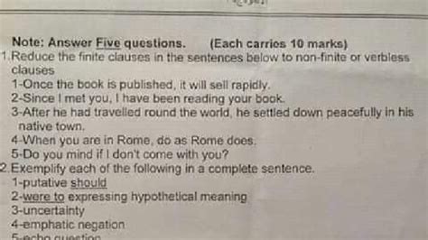 Entrance Test For Ma Applicants In Linguistics University Of Anbar