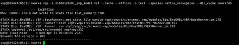 Could Not Write To The Html Stats File · Issue 973 · Ensemblensembl