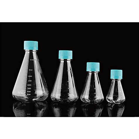 250 Ml Pc Conical Erlenmeyer Flaskss With Baffles Vent Filter Caps