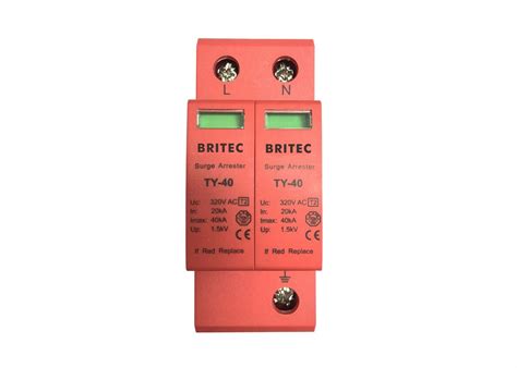Double Pole Spd 40ka Surge Arrester 2p Type 2 Surge Protection Device
