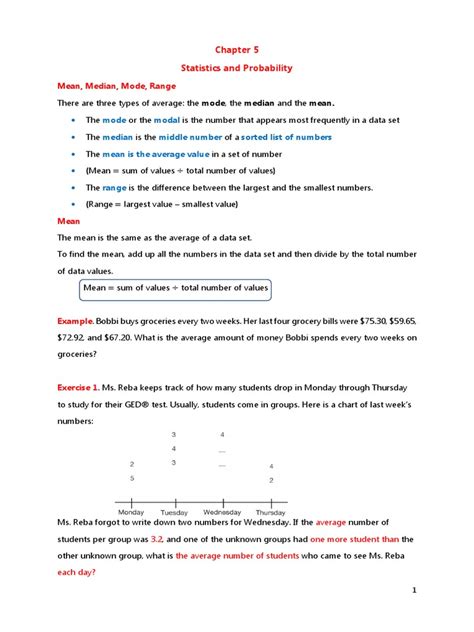 Chapter 5 Statistics Probability And Counting Methods Q Pdf Mean Average