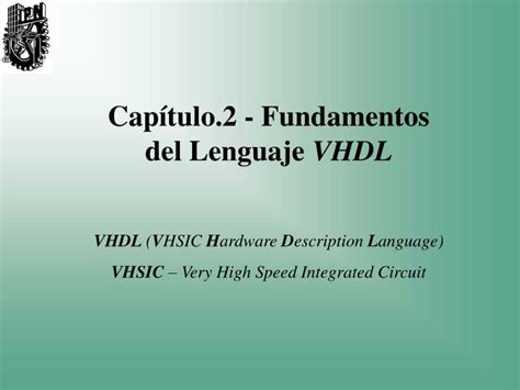 Ppt Capítulo2 Fundamentos Del Lenguaje Vhdl Vhdl V Hsic H Ardware D Escription L Anguage