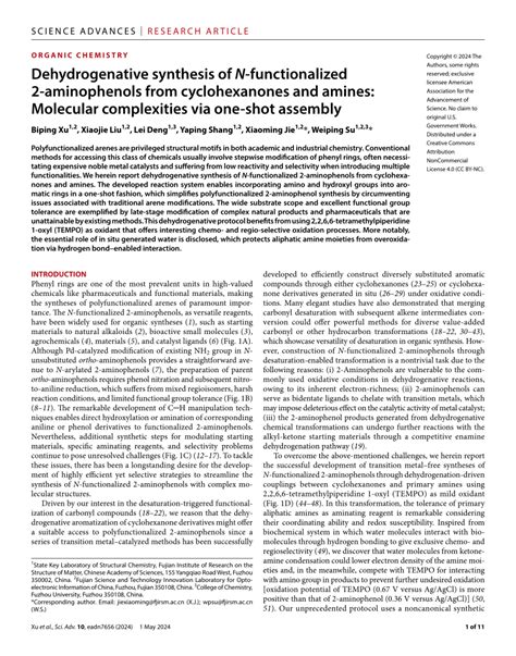 Pdf Dehydrogenative Synthesis Of N Functionalized 2 Aminophenols From