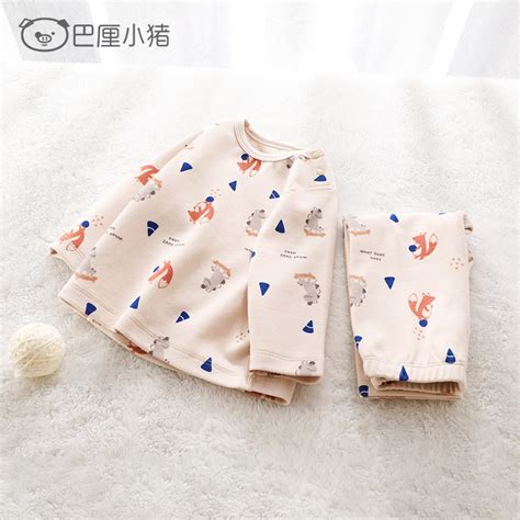 婴儿秋衣套装秋冬新款德绒保暖内衣儿童长袖分体睡衣宝宝秋季衣服虎窝淘