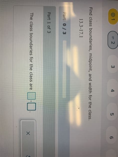 Solved 1 2 3 4 5 6 Find Class Boundaries Midpoint And