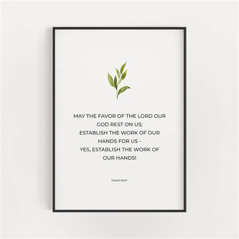 Psalm 90 17 Christian Office Wall Art Cubicle Decor Bible Etsy