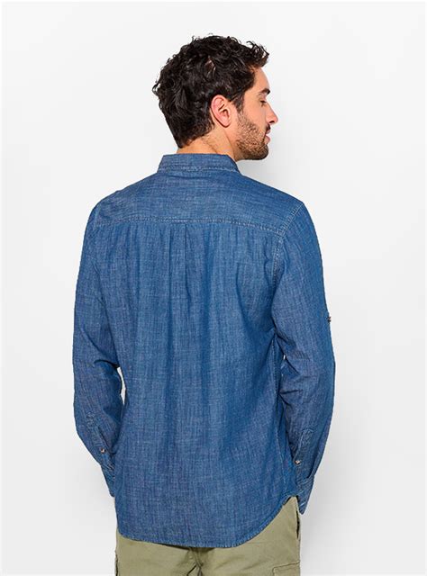 Camisa Robert Lewis Manga Larga Chambray