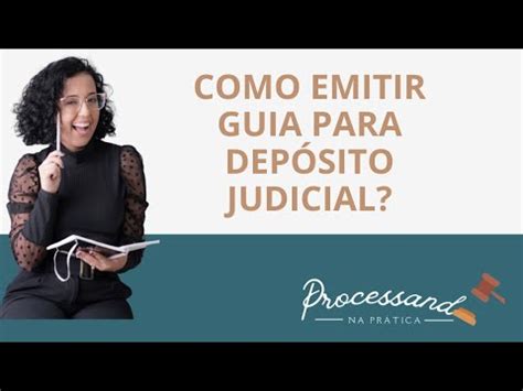 Como emitir guia de depósito judicial no TJSP YouTube
