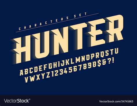 Dynamic Alphabet Design Letters And Numbers Vector Image