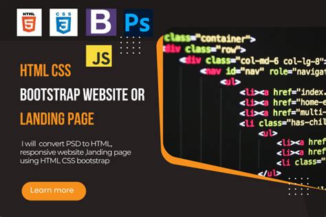 Convert Psd To Html Responsive Website Landing Page Using Html Css Bootstrap By