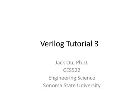 PPT Verilog Tutorial 3 PowerPoint Presentation Free Download ID 2790601