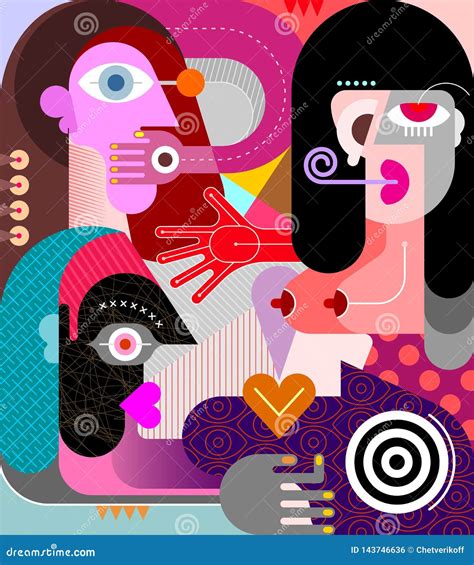 Portrait Of A Woman With Bare Breasts Vector Illustration Stock Vector