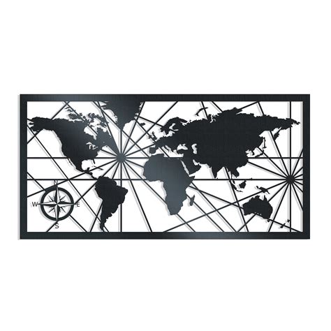 World Map Metal Wall Art Rusper Pines Metal Wall Decor Metal