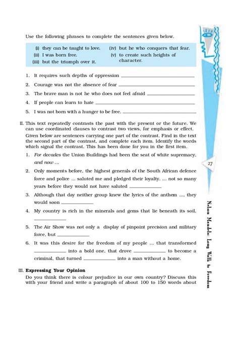 NCERT Book Class 10 English Chapter 2 Nelson Mandela Long Walk To