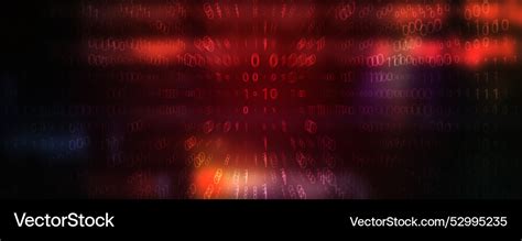 Digital Binary Code On Dark Red Background Data Vector Image