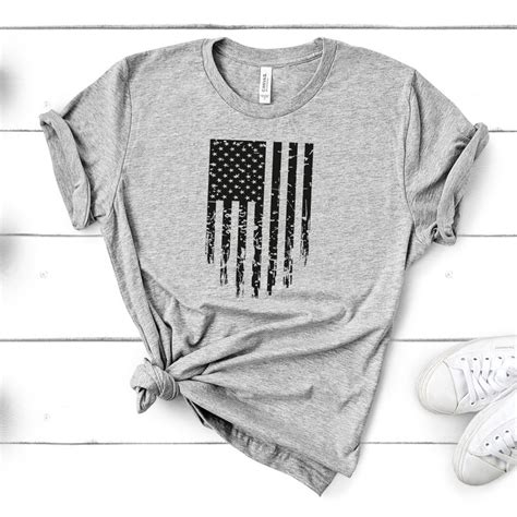 Distressed American Flag T Shirt United States Patriotic Unisex