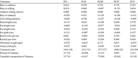 Principal Component Analysis For Morphological Traits In Winter Maize