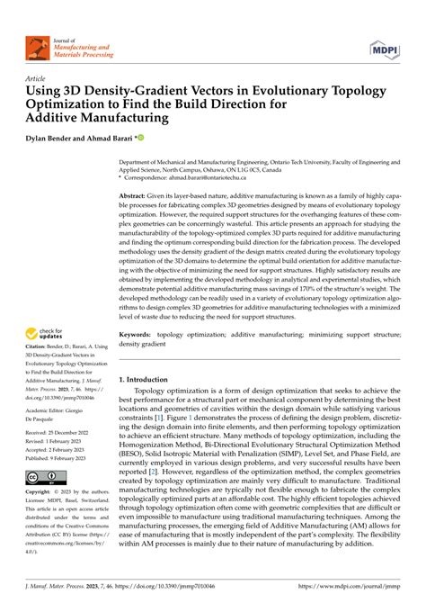 Pdf Using 3d Density Gradient Vectors In Evolutionary Topology