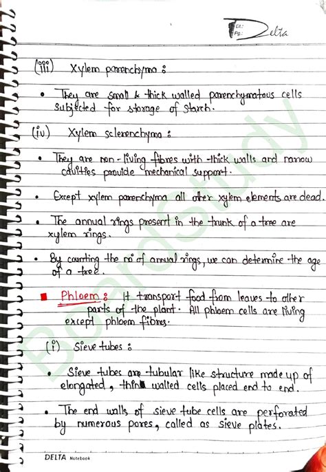 Ncert Class 9 Science Tissues Notes Pdf Handwritten And Short Notes
