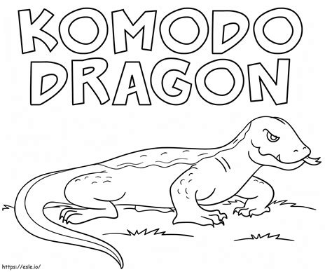 Komodo Dragon 4 Coloring Page