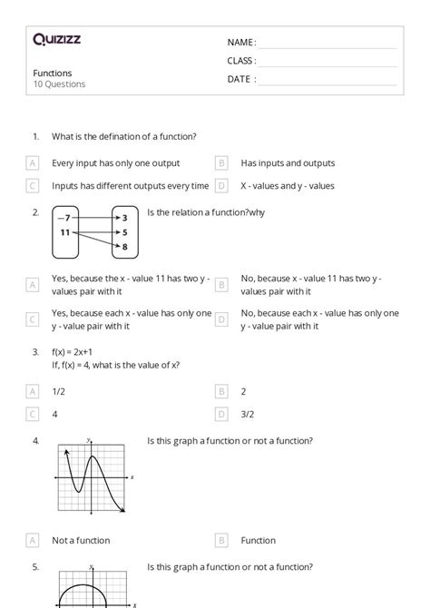 50 Functions Worksheets For 12th Class On Quizizz Free And Printable