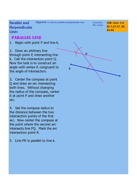 Constructing Parallel And Perpendicular Linespdf