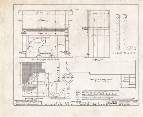 Blueprint Habs Nj1 Smith1 Sheet 8 Of 8 Smith Homestead 1597 New