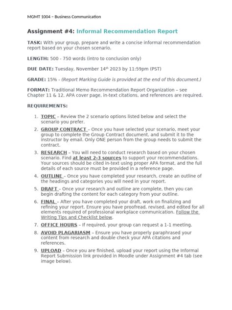 Assignment 4 Informal Report Instructions 33a Pdf Proofreading Apa Style