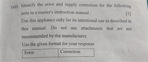 Xii Identify The Error And Supply Correction For The Following Note In
