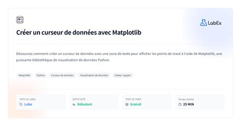 Création De Curseur De Données Visualisation Python Avec Matplotlib Labex