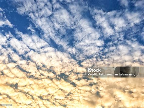 Melihat Ke Langit Pagi Cahaya Langit Biru Yang Indah Dan Awan Putih