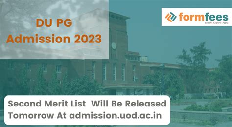 Du Pg Admission 2023 Second Merit List Will Be Released Tomorrow At