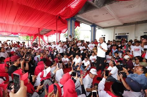 Disambut Ratusan Pendukung Ganjar Pranowo Satu Komando Kalau Mau Menang