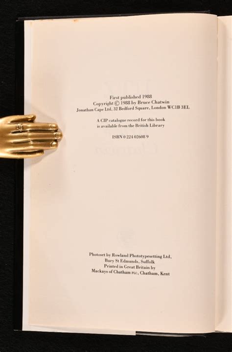 Utz By Bruce Chatwin Fine Cloth 1988 First Edition Rooke Books Pbfa