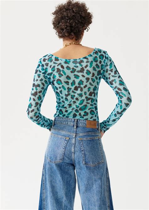 BAUM UND PFERDGARTEN Jodio Mesh Top Pacific Leopard