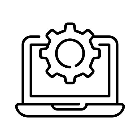Laptop Setting Vector Design In Trendy Style System Configuration Icon 24149539 Vector Art At